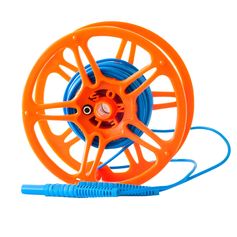 Test lead 15 m for earth resistance measurements (on a reel, banana pl ...