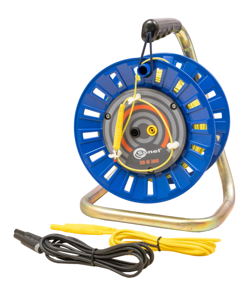 Test lead on a reel with banana plugs; 200m; yellow, shielded * – Sonel ...